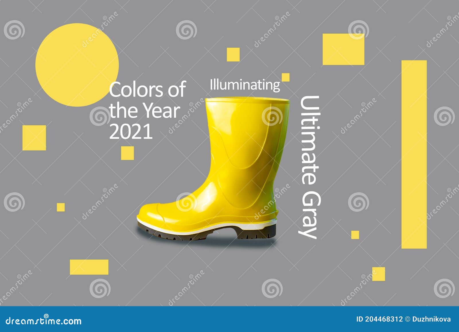 Bright Yellow Rubber Boot Against the Same Color. a Minimalist Concept ...