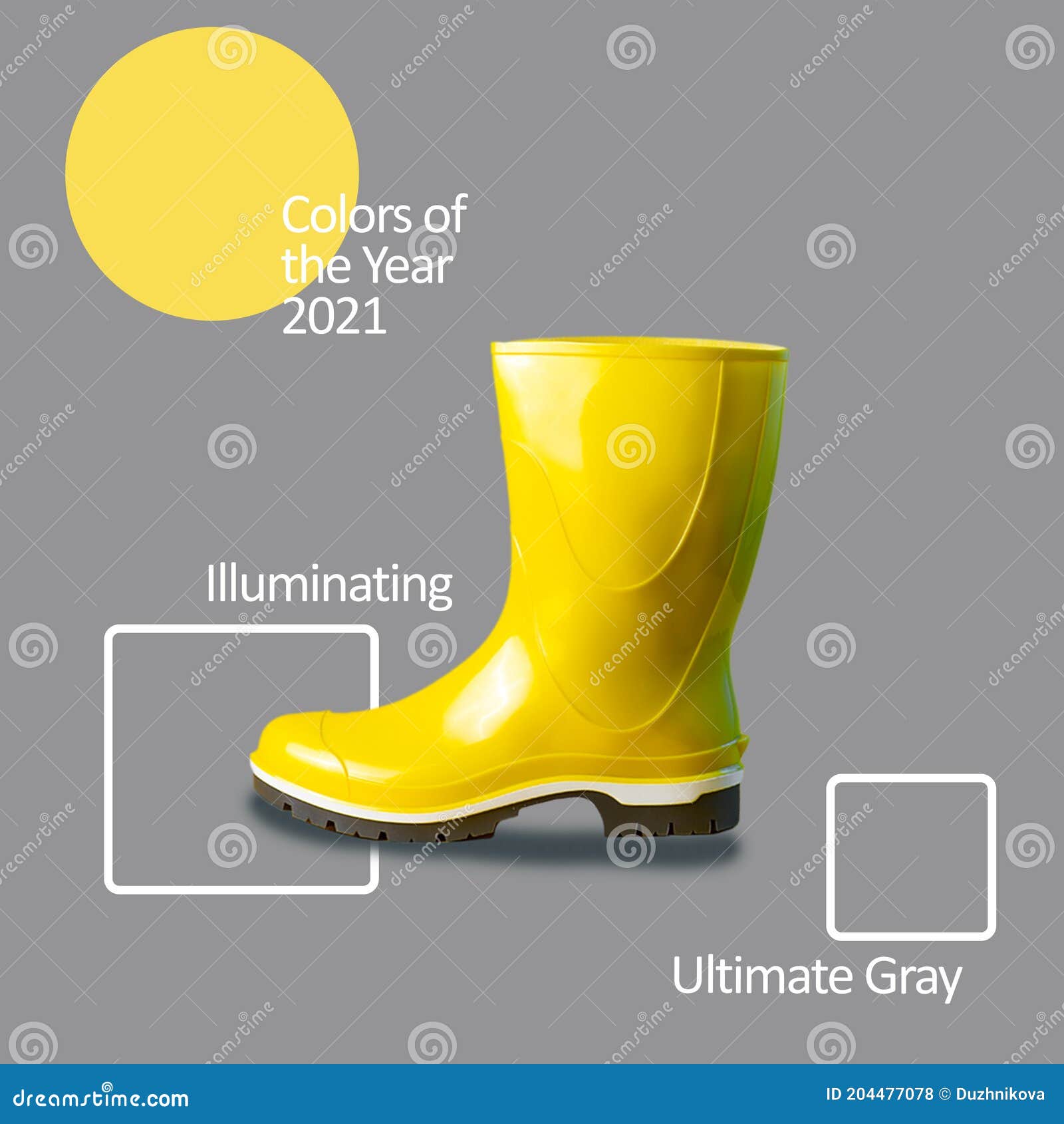 Bright Yellow Rubber Boot Against the Same Color. a Minimalist Concept ...