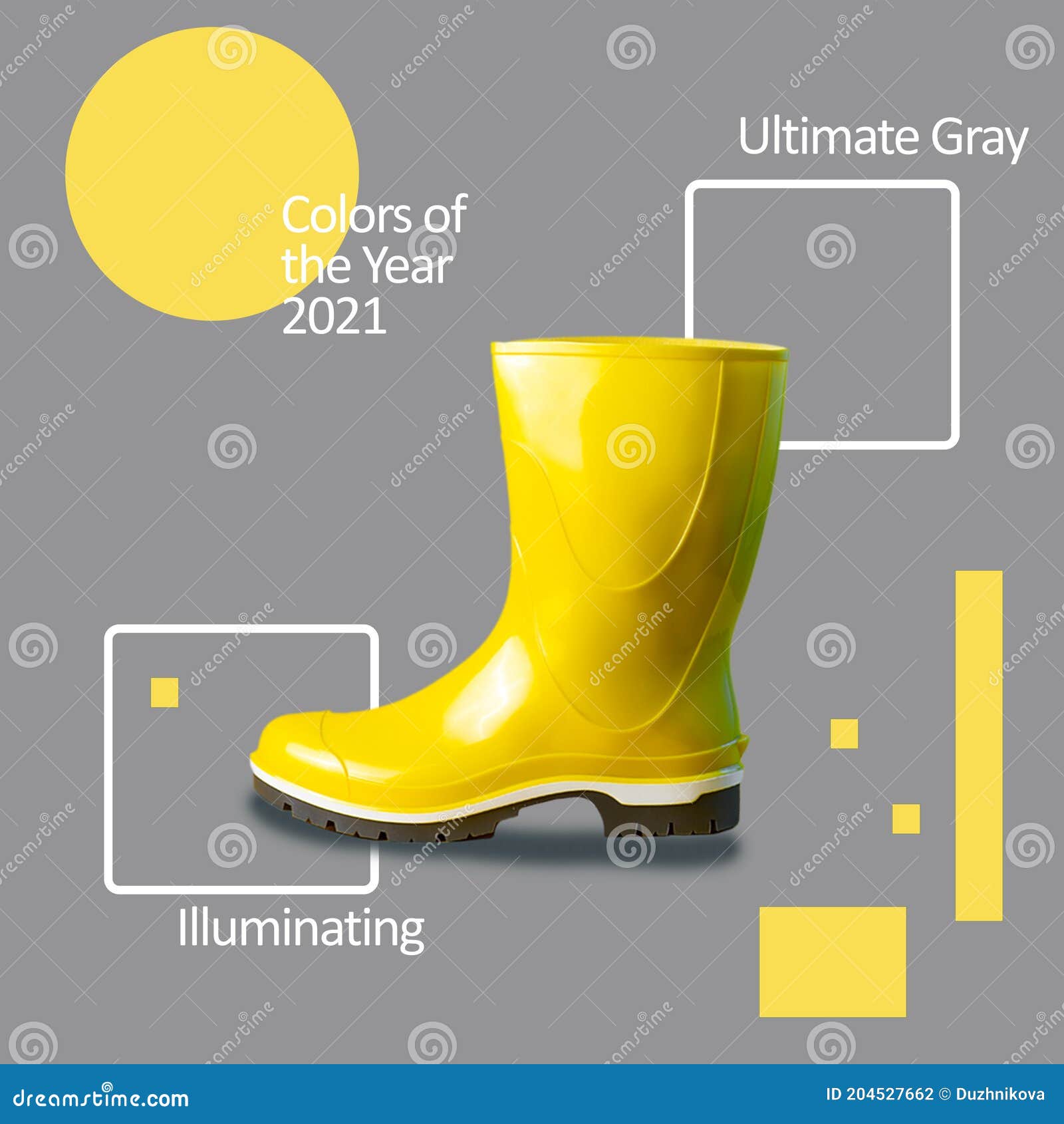 Bright Yellow Rubber Boot Against the Same Color. a Minimalist Concept ...