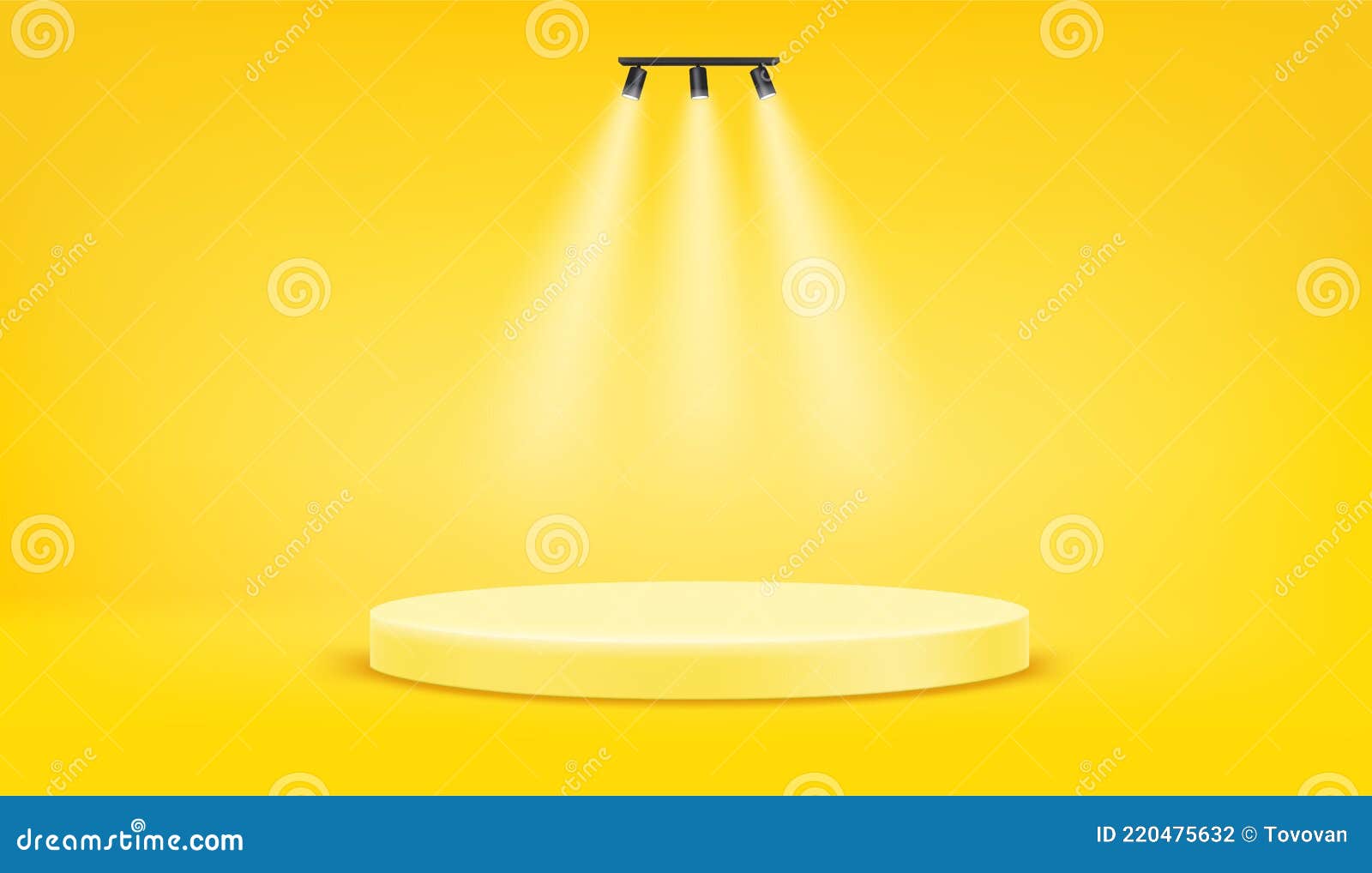 Bright Yellow Scene with Spotlights Stock Vector - Illustration of ...