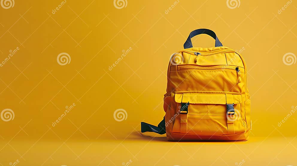 Bright Yellow School Bag Concept: Modern Design Stock Illustration ...