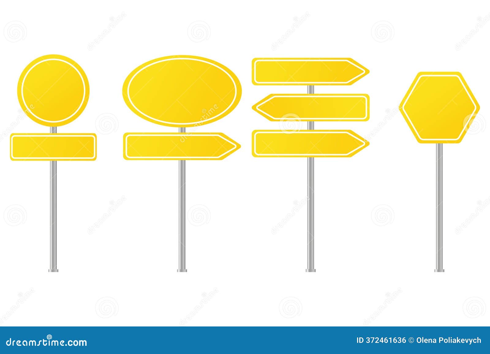 Metal Pole Pillars Set. Steel Pipes Bolted On Different Base. Steel ...