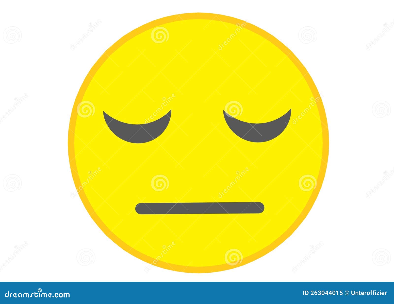 A Bright Yellow Smiley Emoticon Face with Sad Disappointed Expression ...