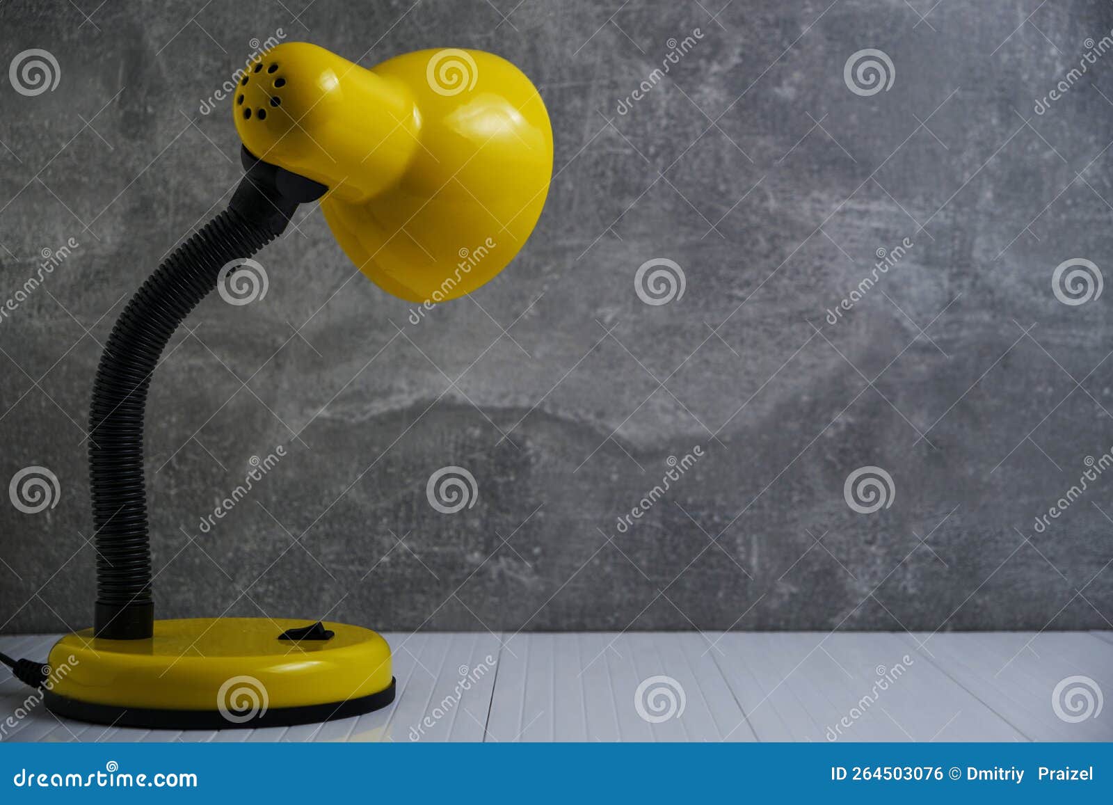 Bright Yellow Table Lamp Background Concrete Wall. Stock Photo - Image ...