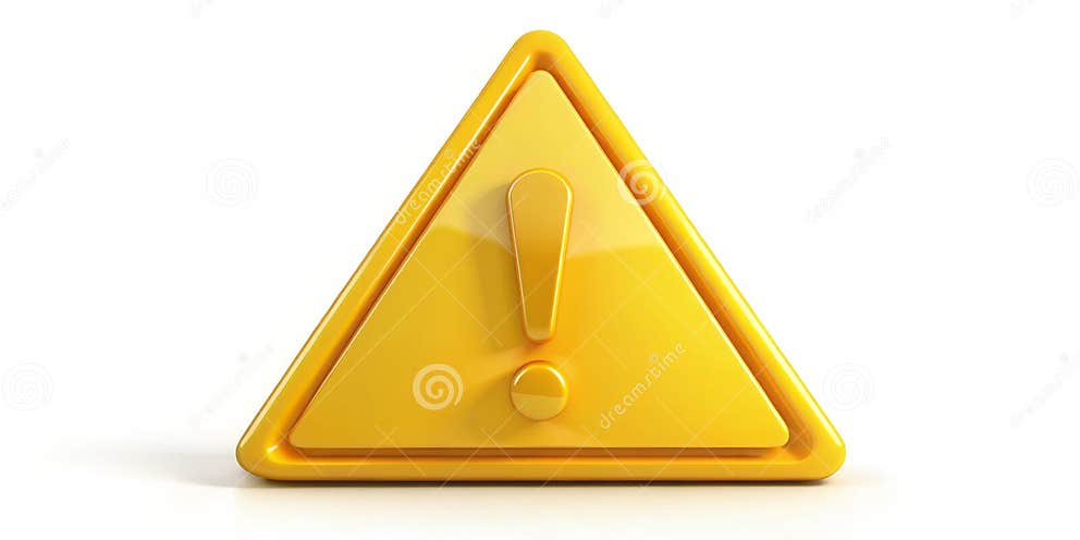 Bright Yellow Triangle with Exclamation Point a Bold and ...