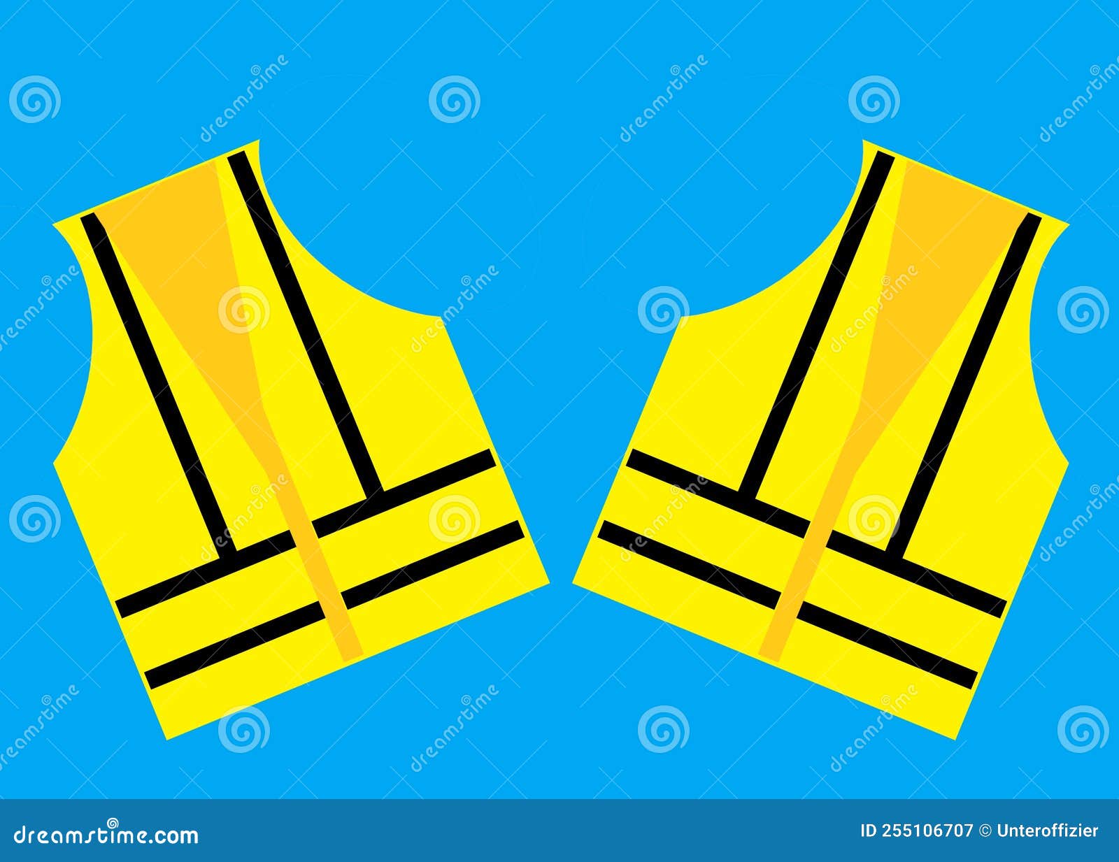 A Bright Yellow Workplace Safety Caution Warning Alert Vest Light Blue ...