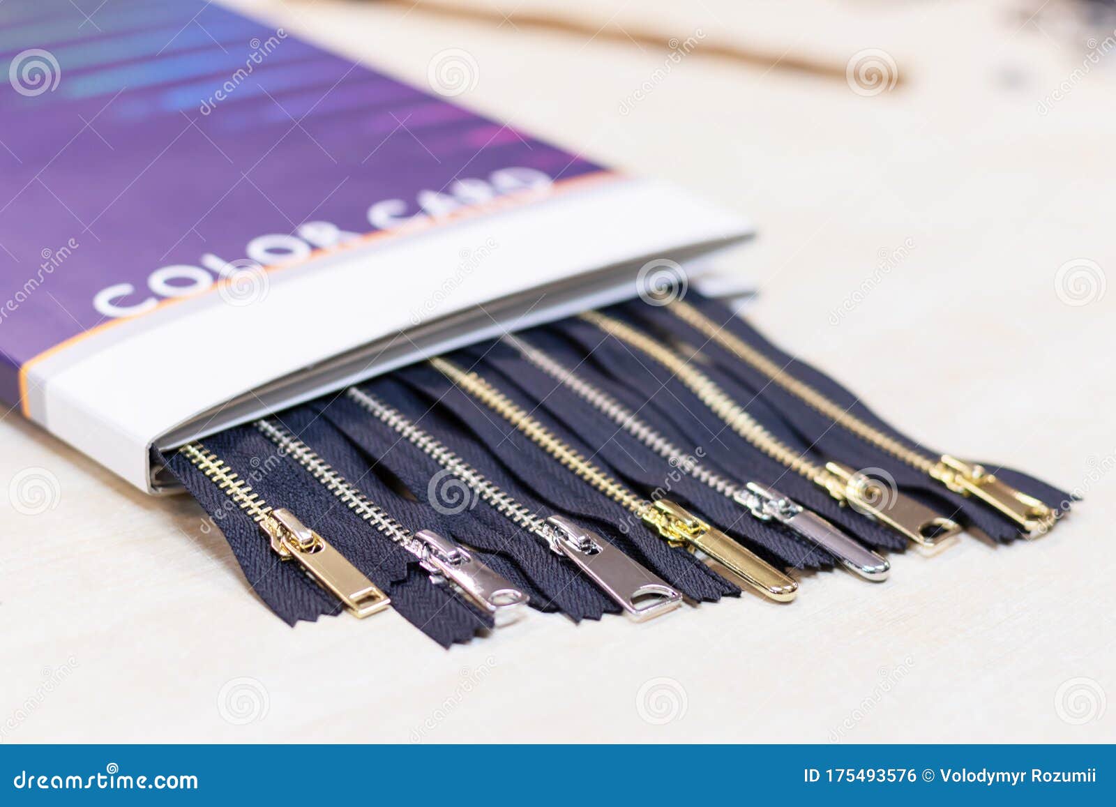 Set of Different Zipper Variants in the Textile Industry Stock Photo ...