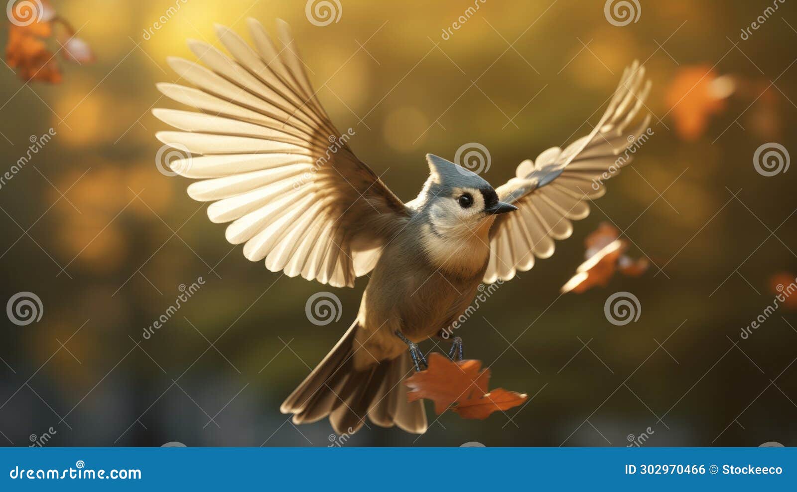 Bird In Flight: Vray Tracing With Nikon D850 Style Stock Illustration ...