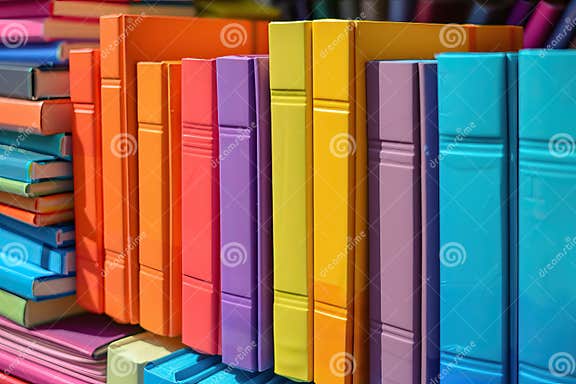 Brightly Colored Books Symbolizing Learning and Education Concepts ...