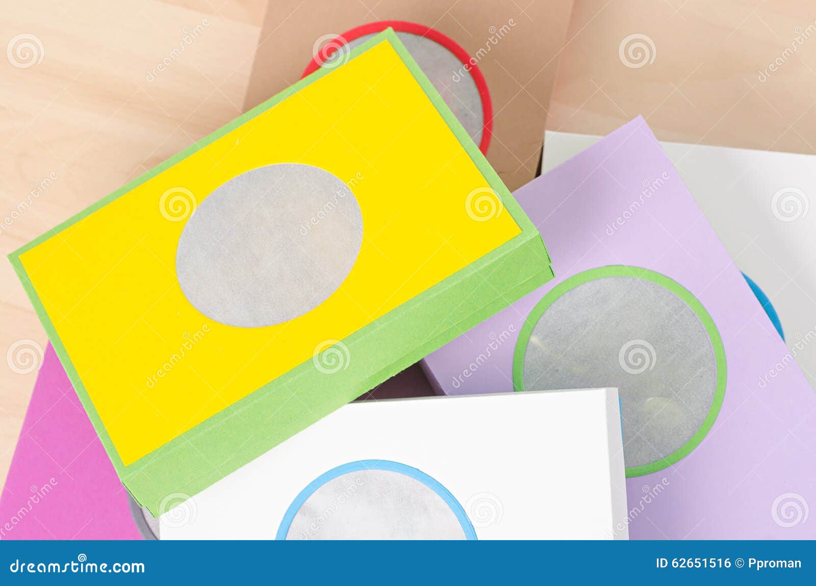 Brightly colored boxes stock photo. Image of violet, design - 62651516