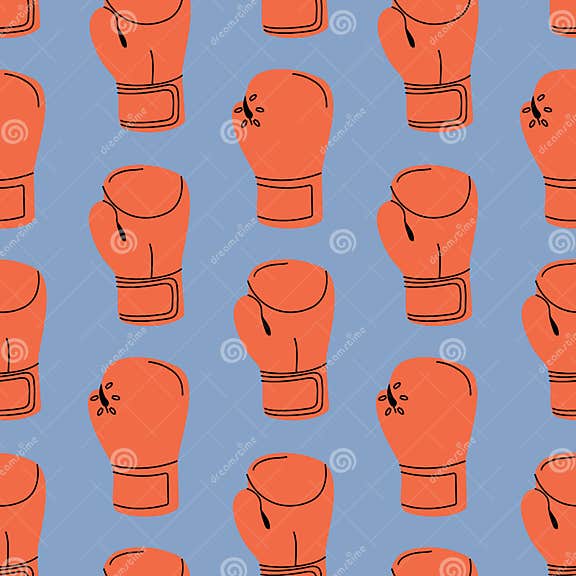 Brightly Colored Boxing Gloves Pattern Against a Solid Light Blue ...
