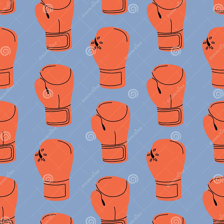 Brightly Colored Boxing Gloves Pattern Against a Solid Light Blue ...