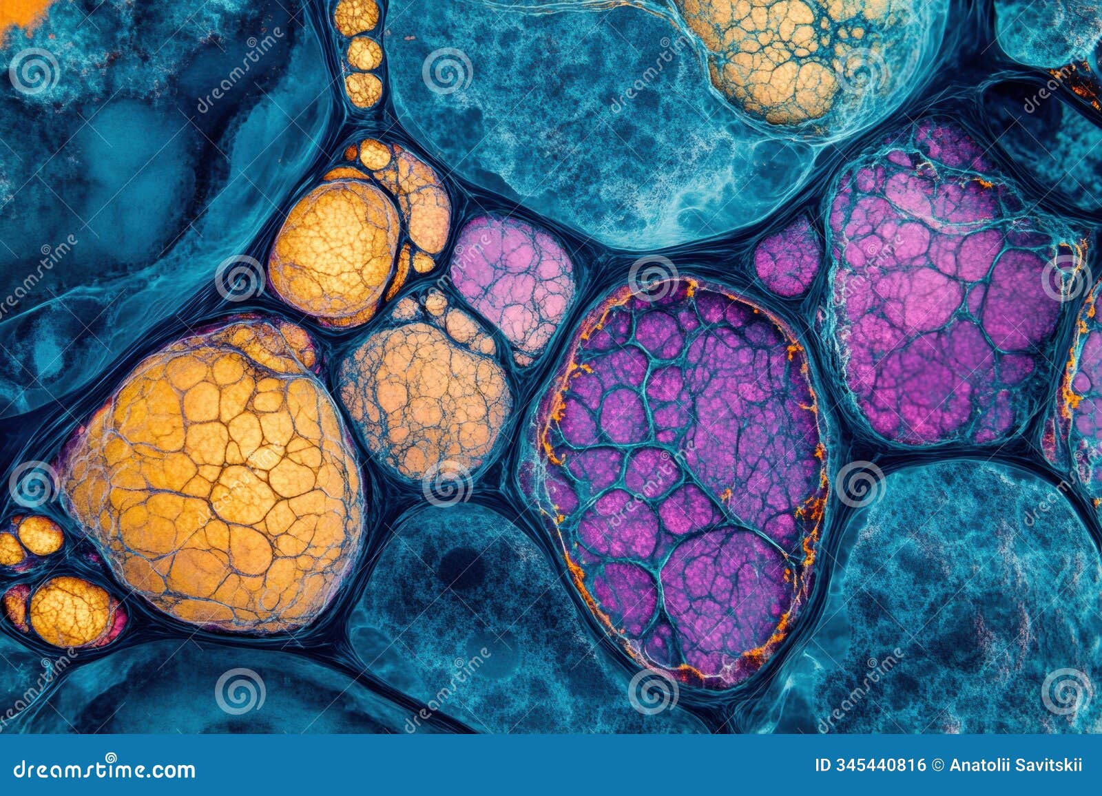Brightly Colored Cells Show Detailed Patterns Under a Microscope ...