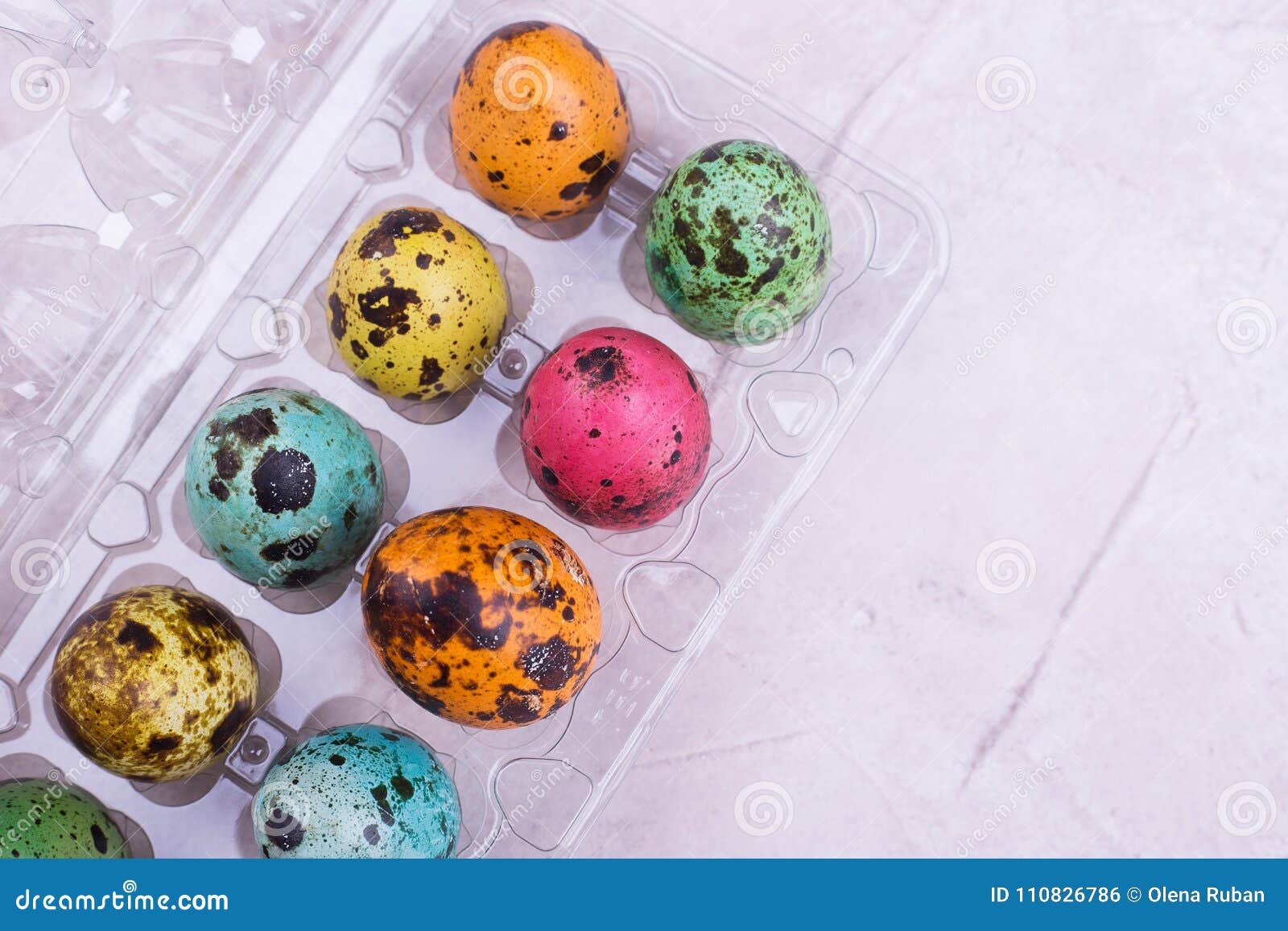 Brightly Colored Eggs in Box Stock Photo - Image of easter, blossom ...
