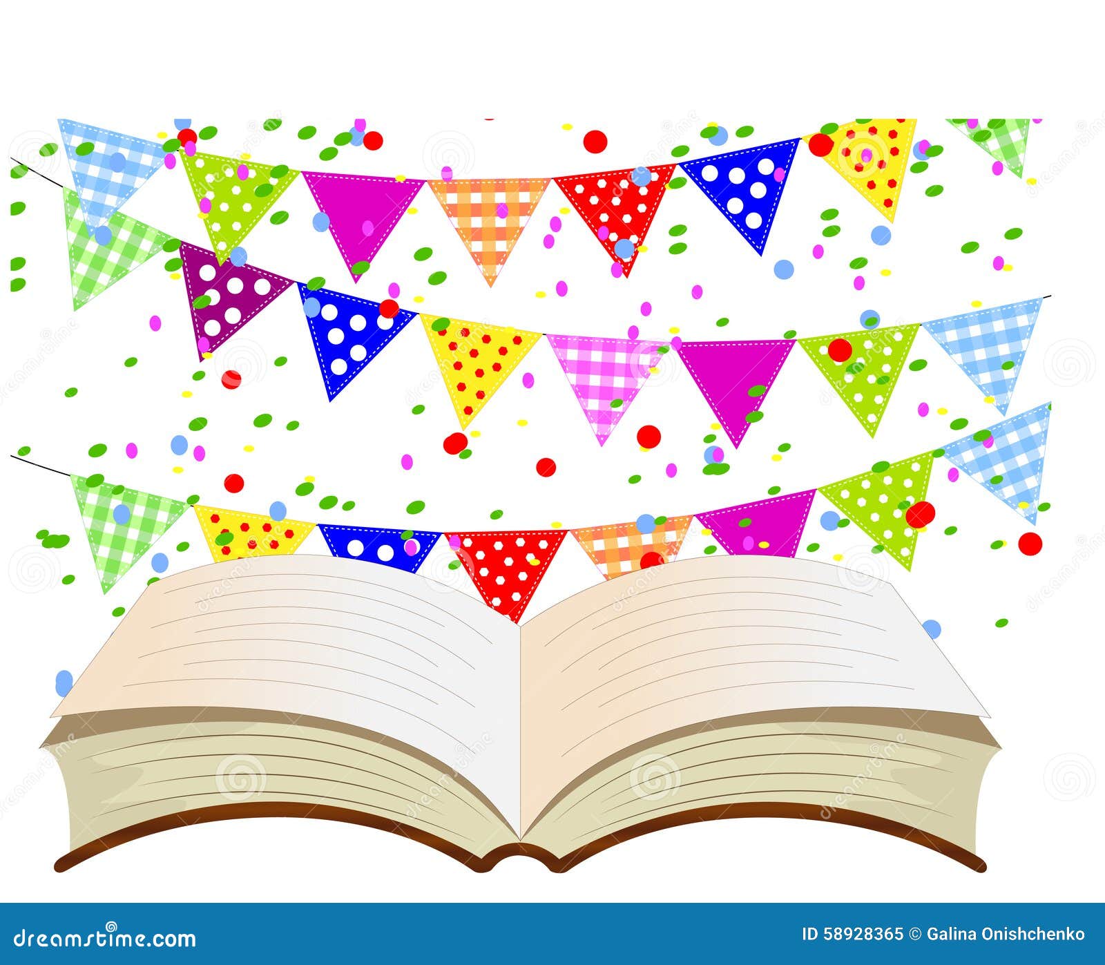 Brightly Colored Flags and Open Book Stock Vector - Illustration of ...