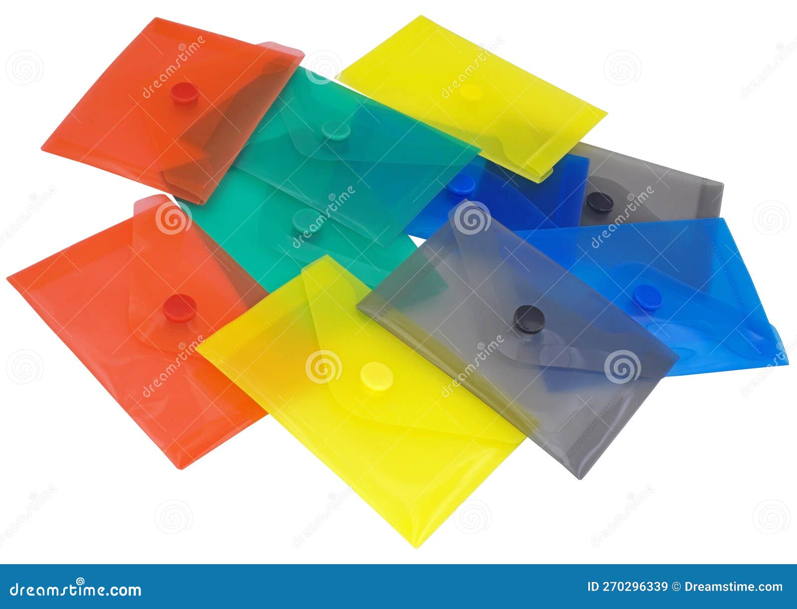 Brightly Colored Folders Isolated Stock Image - Image of multi ...