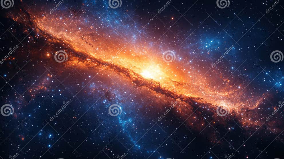 Brightly Colored Galaxy with Stars and Nebula in Vast Outer Space Stock ...