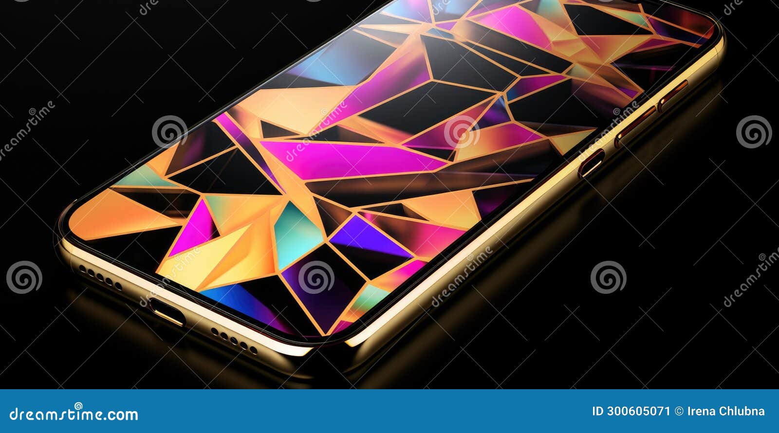 Brightly Colored Geometric Pattern Phone Wallpaper Stock Illustration ...