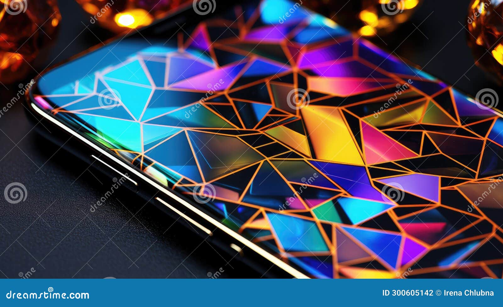 Brightly Colored Geometric Pattern Phone Wallpaper Stock Illustration ...