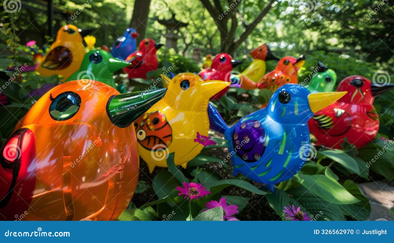 Brightly Colored Inflatable Birds and Bugs Create an Eyecatching ...