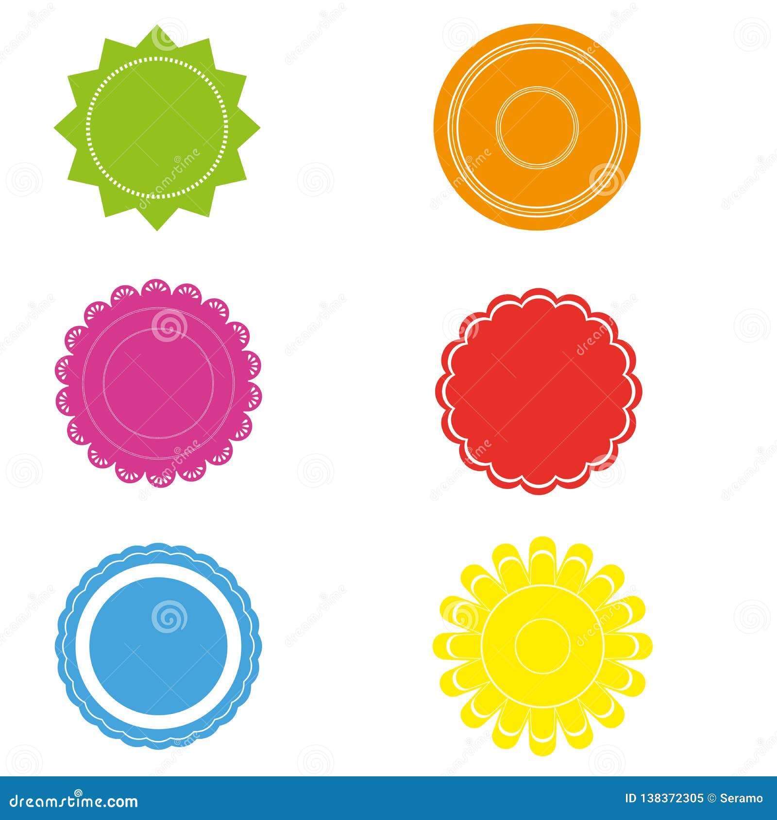 Brightly colored labels stock vector. Illustration of white - 138372305