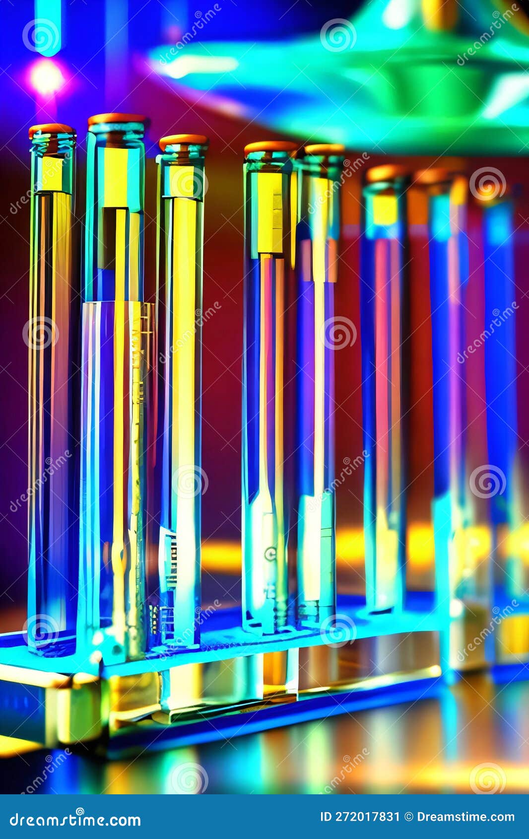 Brightly-colored Liquids in Test Tubes in a Science Lab Stock ...