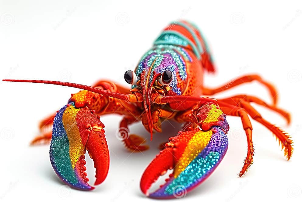 A Brightly Colored Lobster on a White Surface Stock Photo - Image of ...