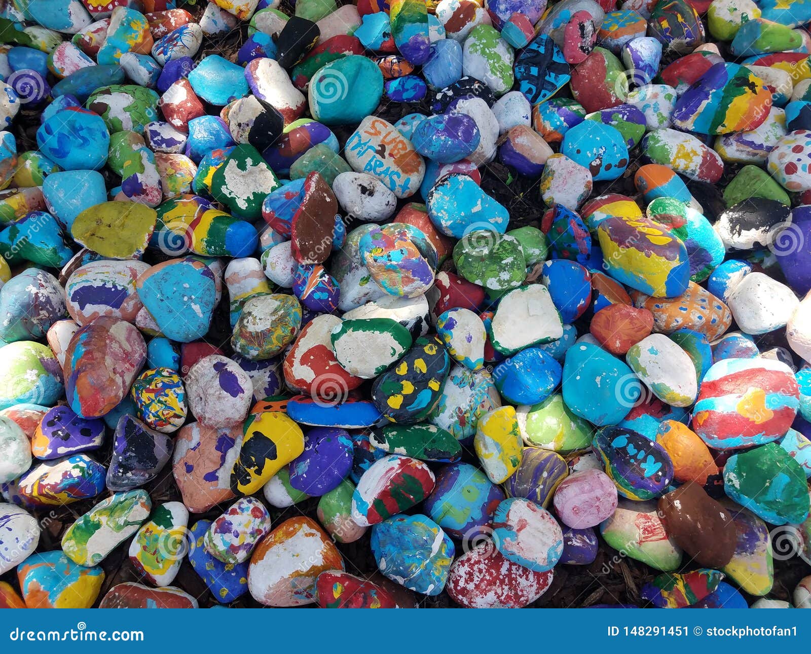 Brightly Colored or Painted Stones or Rocks Stock Image - Image of ...