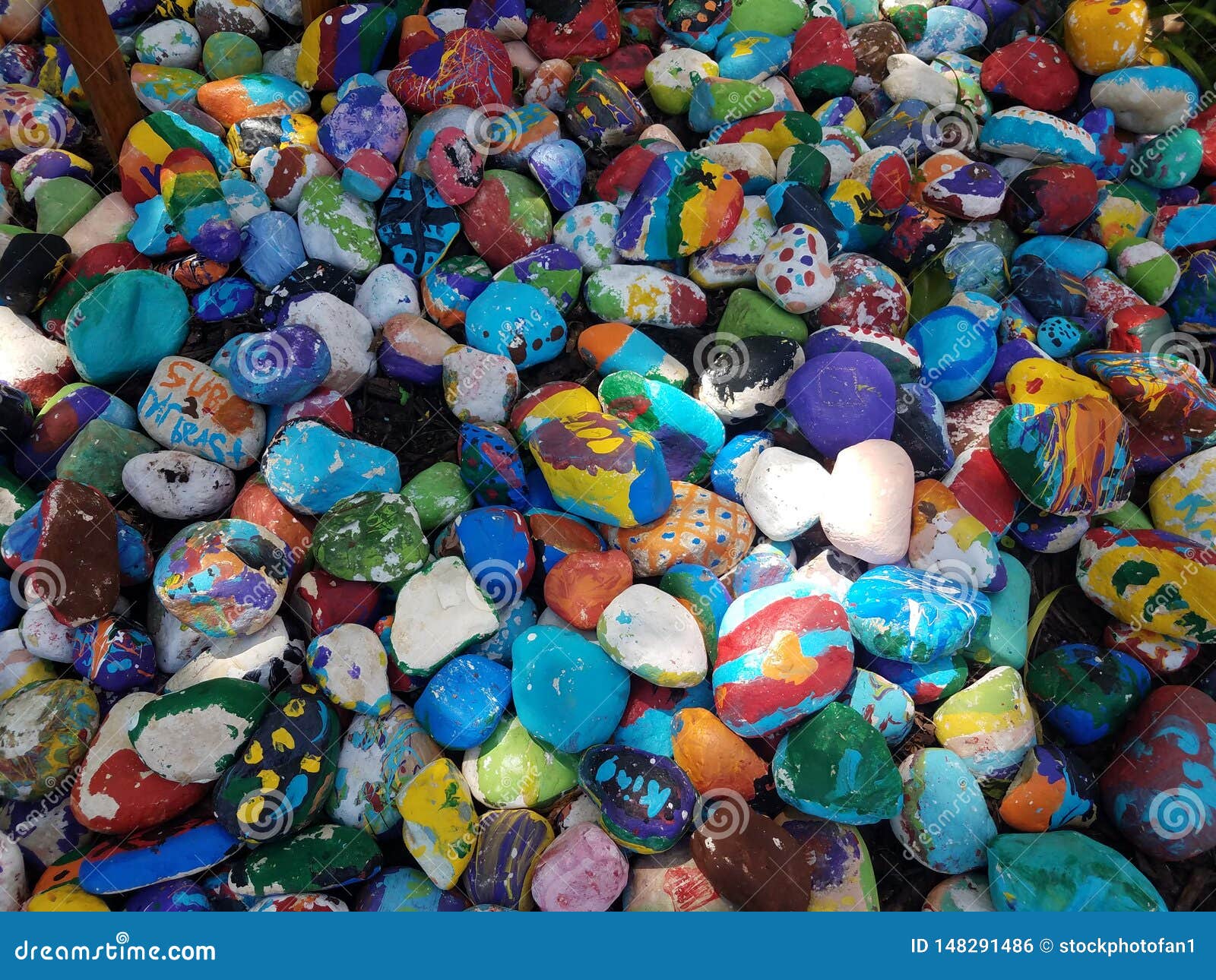 Brightly Colored or Painted Stones or Rocks Stock Photo - Image of ...