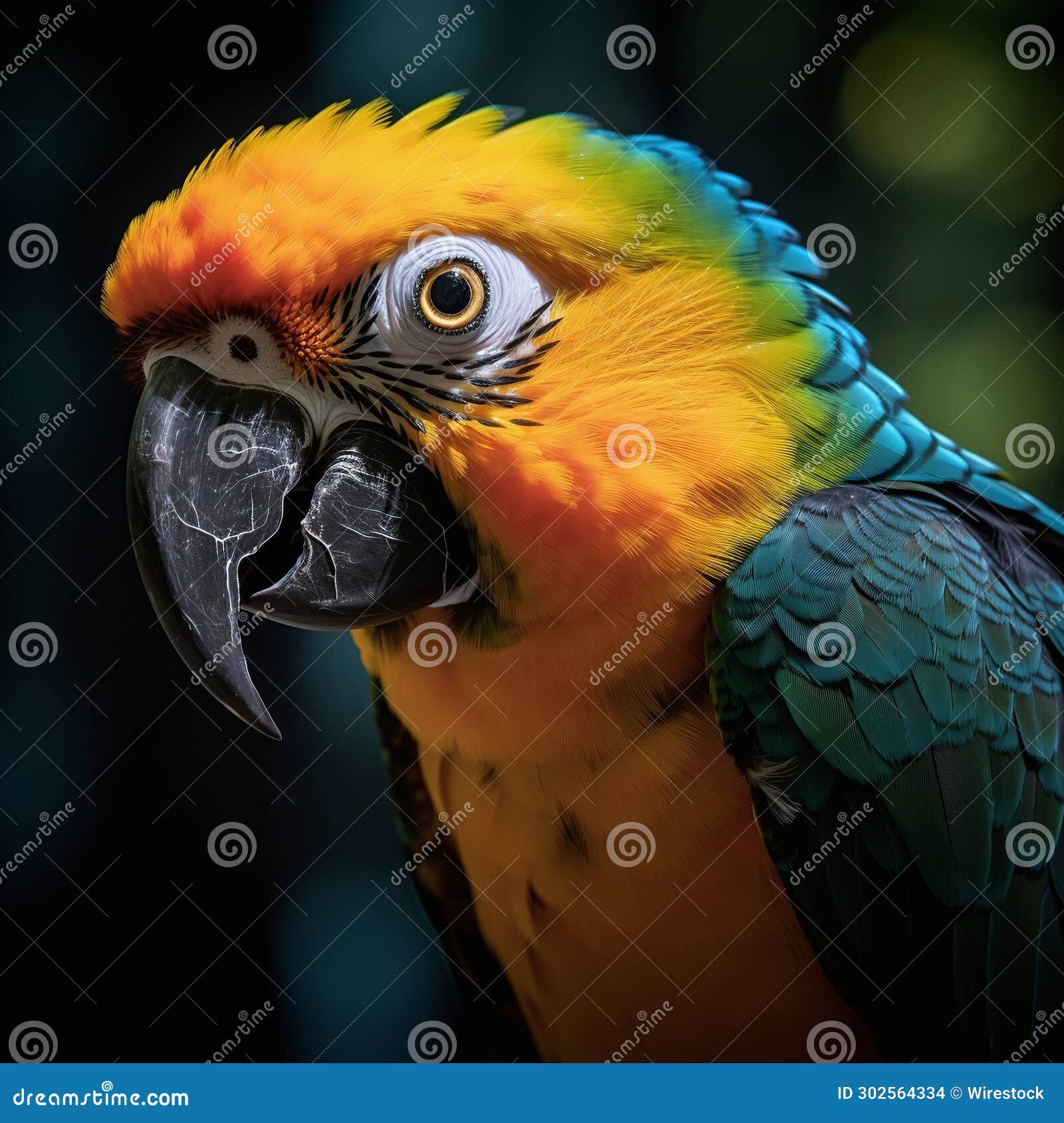 Brightly Colored Parrot Isolated on a Blurry Backdrop. Ai-generated ...