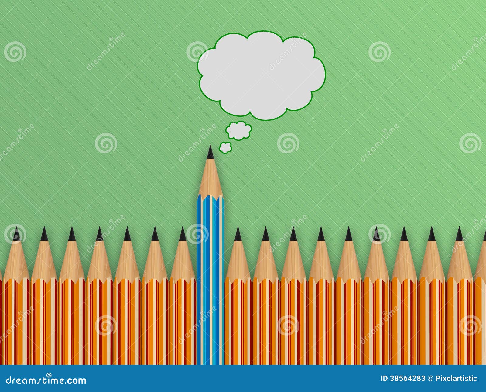 Brightly Colored Pencils and Speech Bubble. Stock Illustration ...