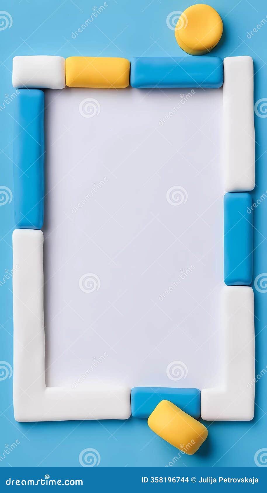 Brightly Colored Pieces of Play Doh Create a Rectangular Frame Against ...