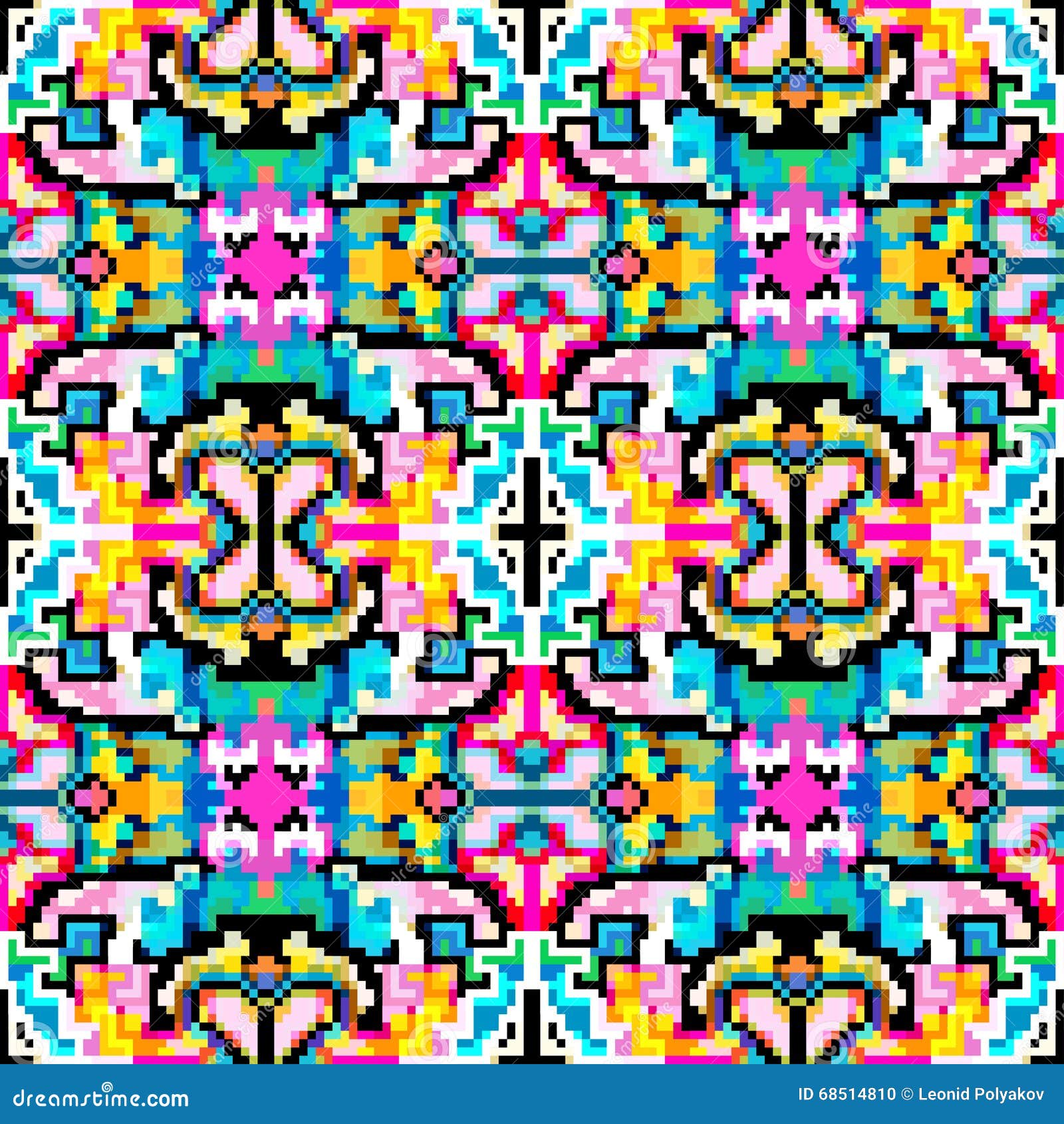 Brightly Colored Pixels Geometric Seamless Background Stock Vector ...