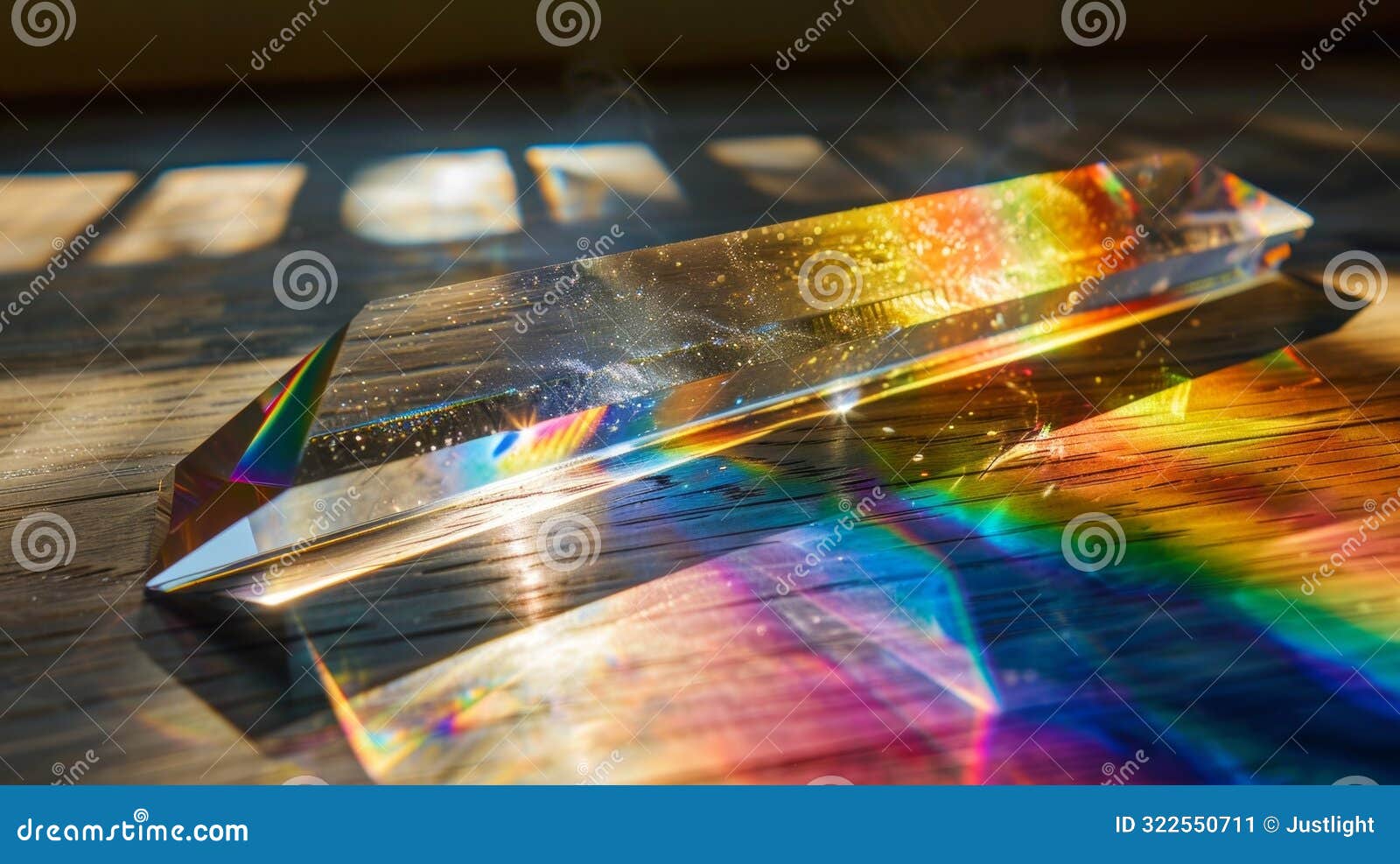 A Brightly Colored Prism Splits White Light into a Spectrum of Colors ...