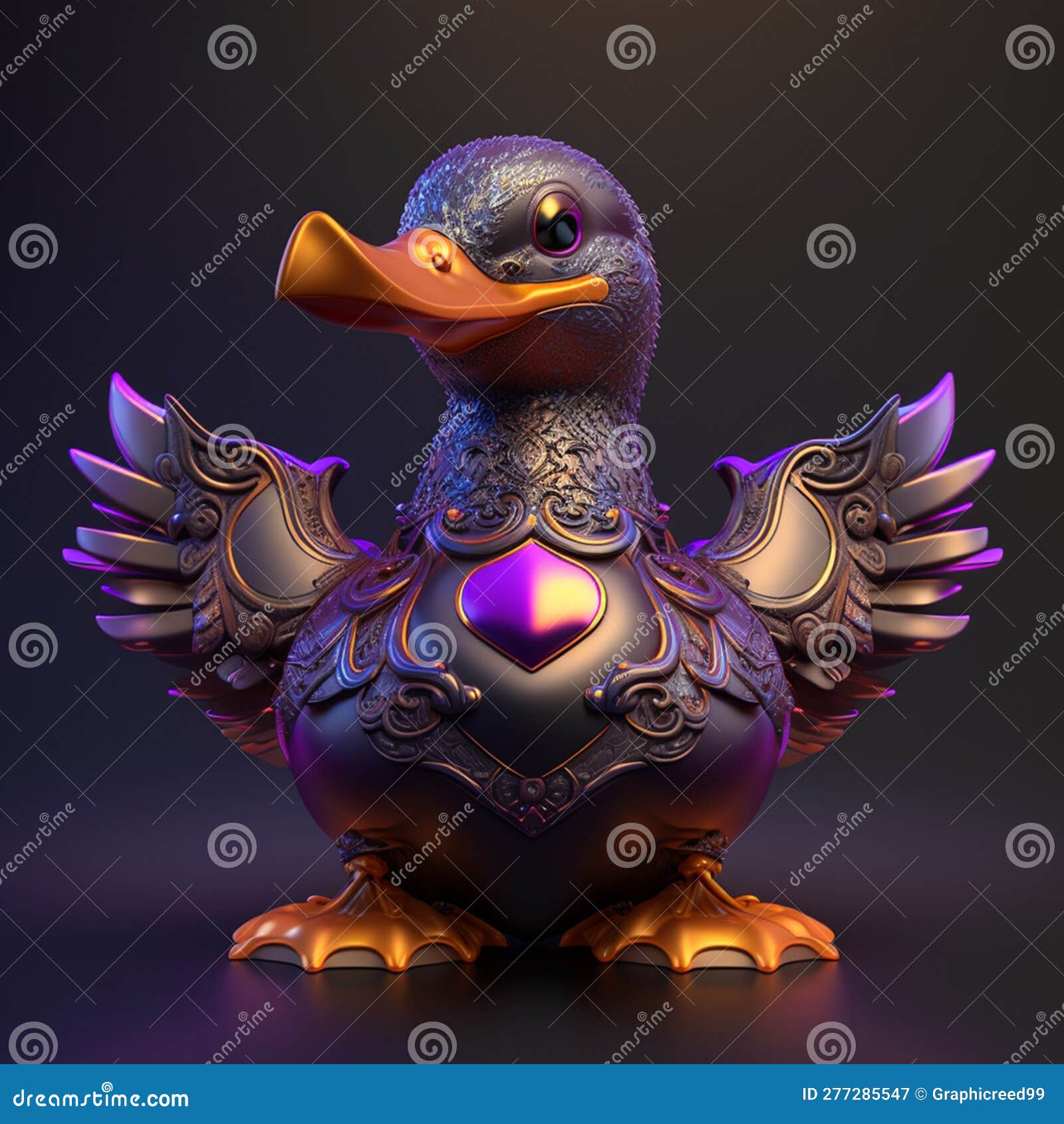 Ai Generative Brightly Colored Realistic Rubber Duck Toy with a Happy ...