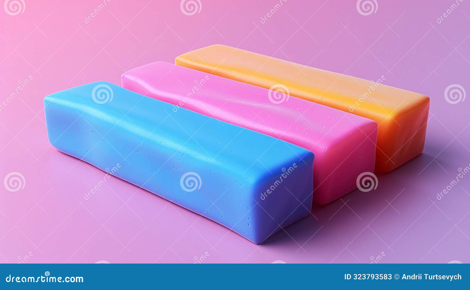 Brightly Colored Rectangular Clay Bars on Pink Background Stock Image ...