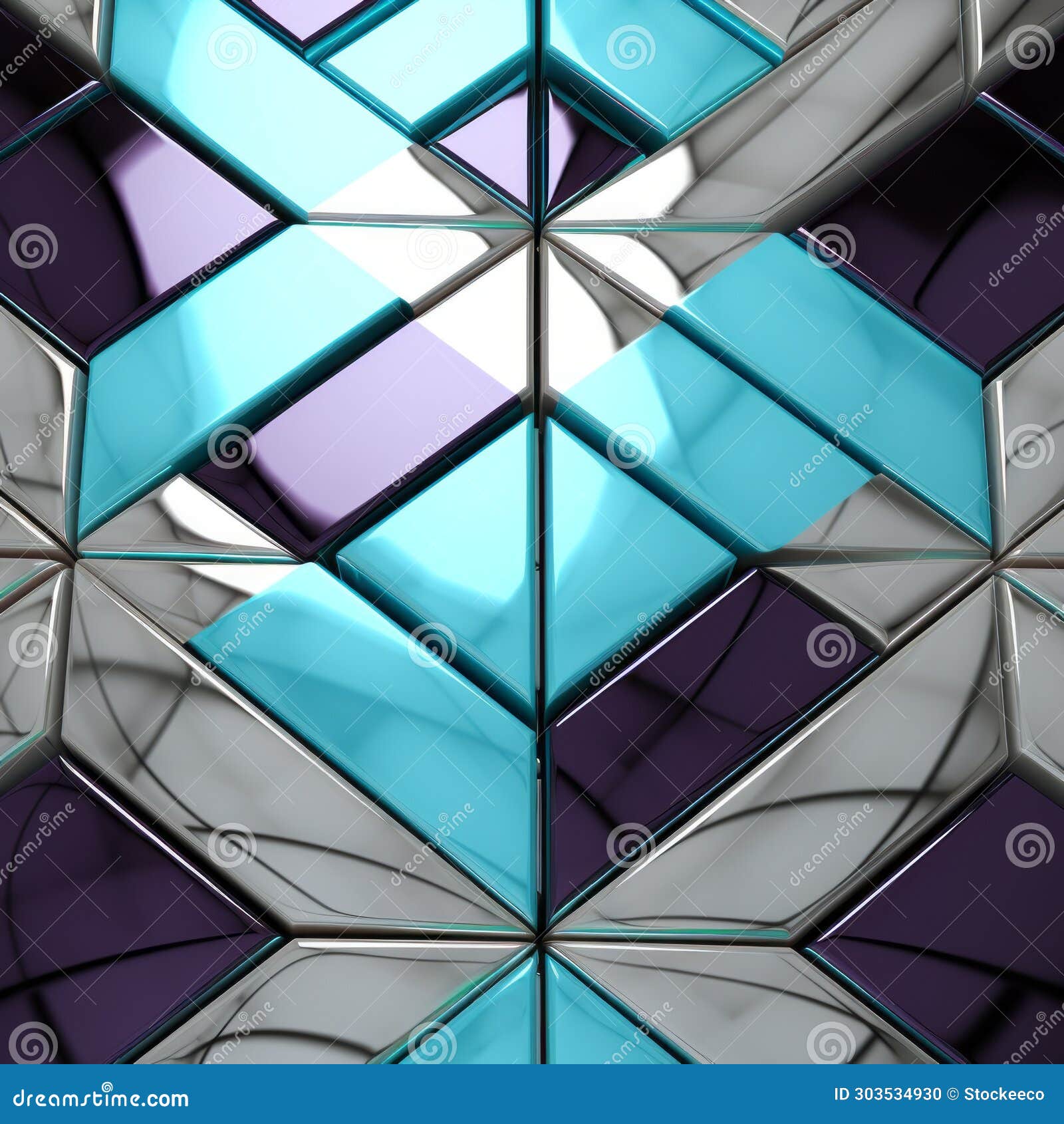 Abstract Crystal Tiles Wallpaper with Distorted Perspectives Stock ...