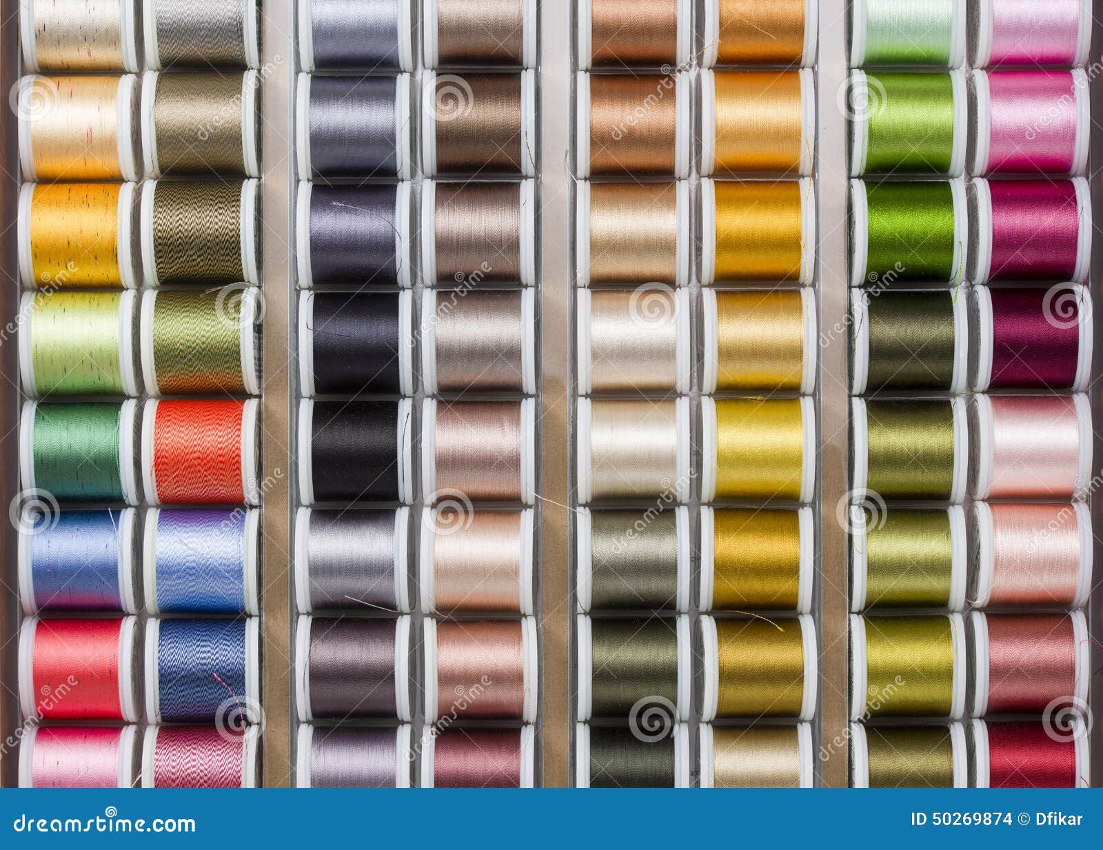 Brightly Colored Spools of Thread Stock Photo - Image of dividing ...