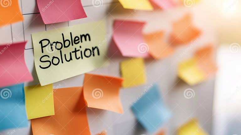 Brightly Colored Sticky Notes on Whiteboard Sparking Creative Problem ...