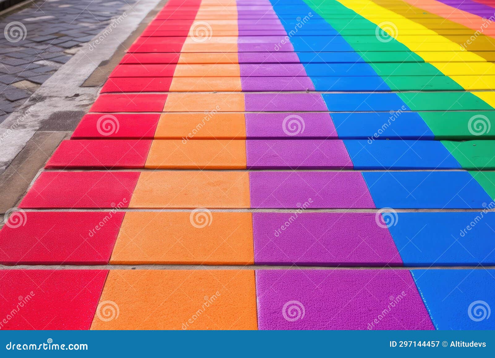Brightly Colored Tactile Guide Paths at a Railway Station Stock Image - Image of accessibility ...