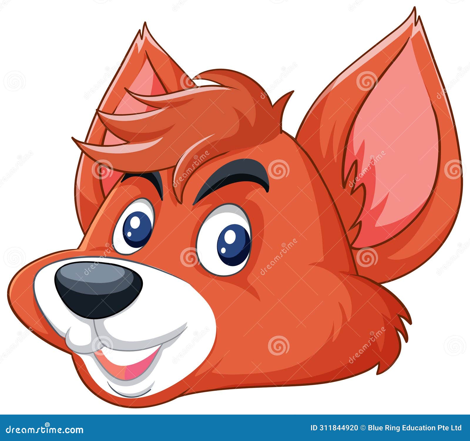 A smiling fox face stock vector. Illustration of drawing - 311844920