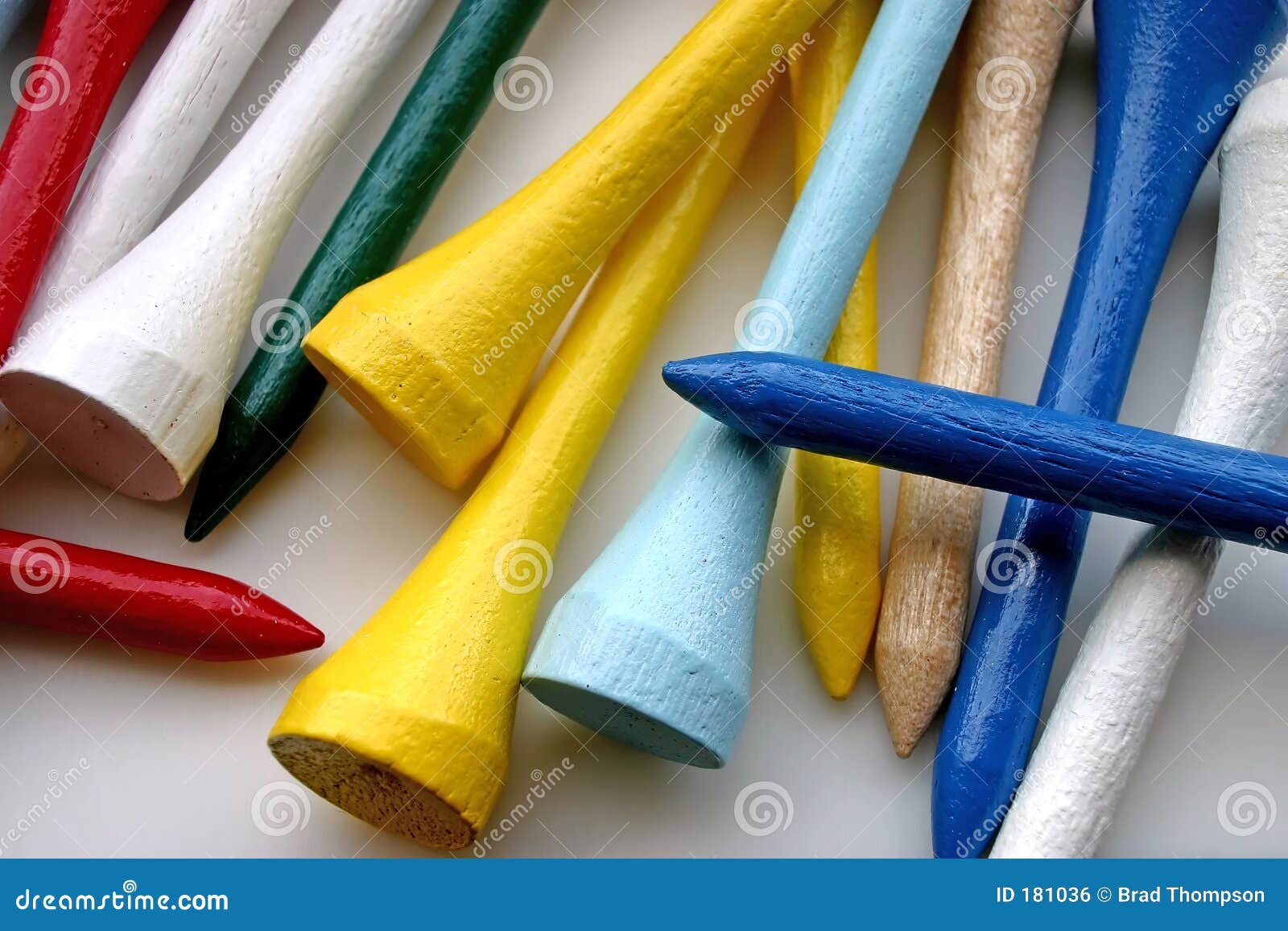 Brightly Colored Wooden Golf Tees Stock Photo - Image of shadow, open ...
