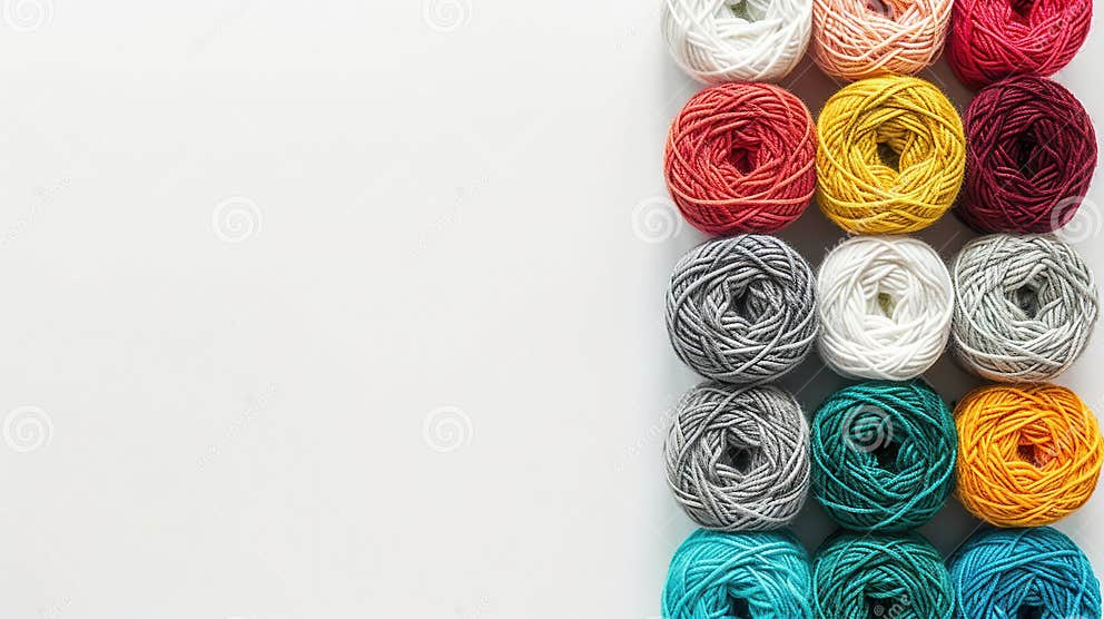 Brightly Colored Yarn Rolls are Neatly Arranged in a Grid Pattern ...