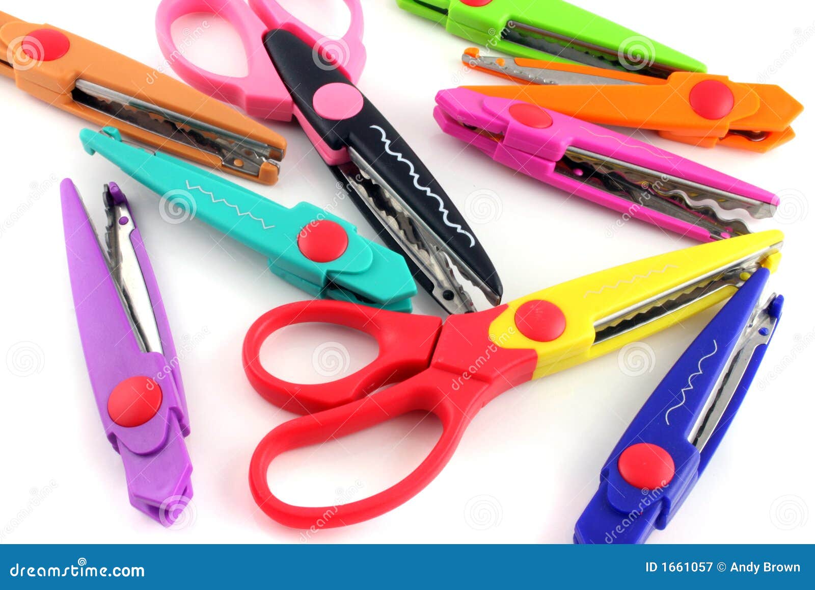 Brightly Colors Craft Scissors on a White Background Stock Image ...
