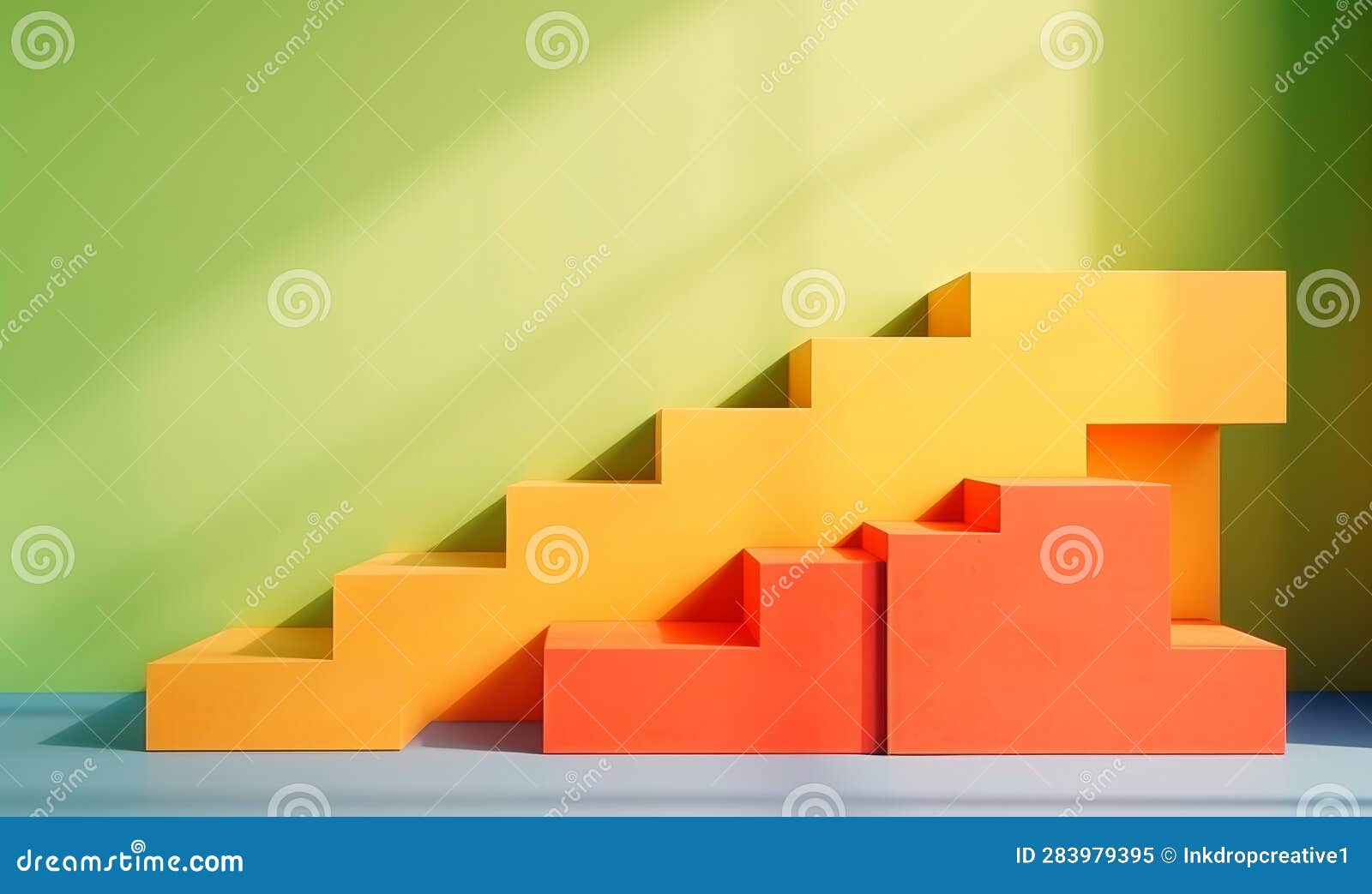 Brightly Coloured Abstract Steps Background. Product Display Mockup ...
