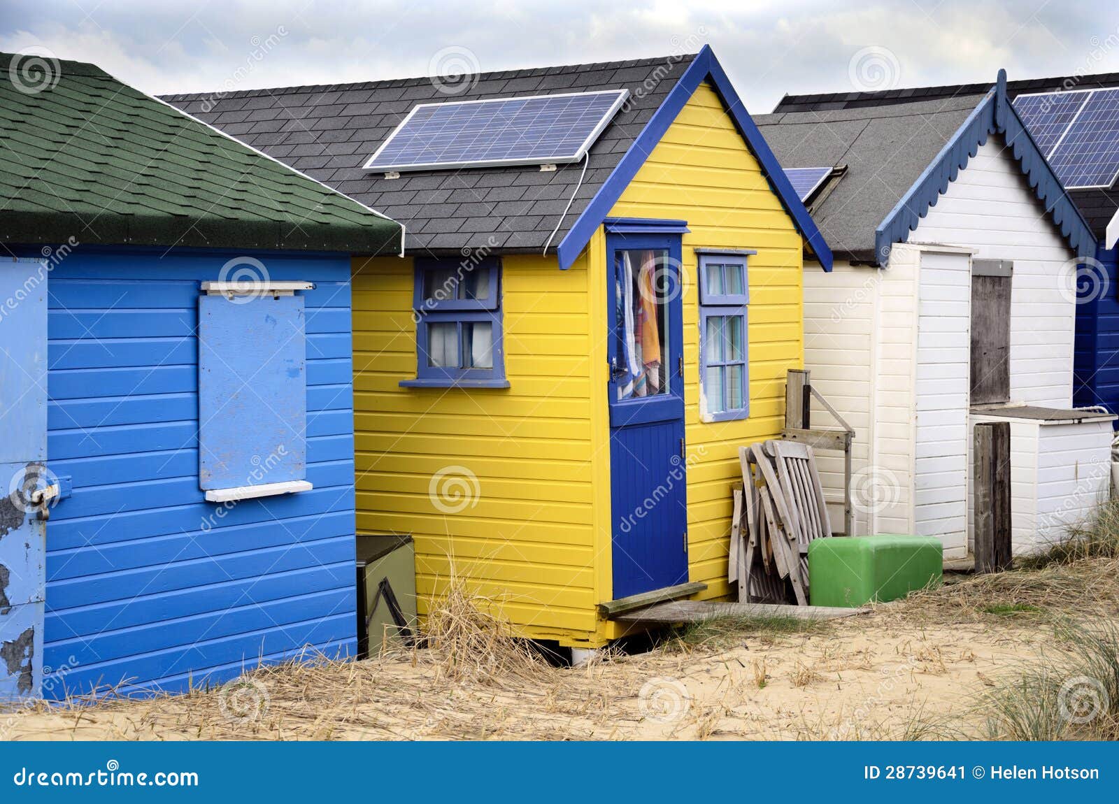 Brightly Coloured Beach Huts Stock Image - Image of christchurch, cabin ...