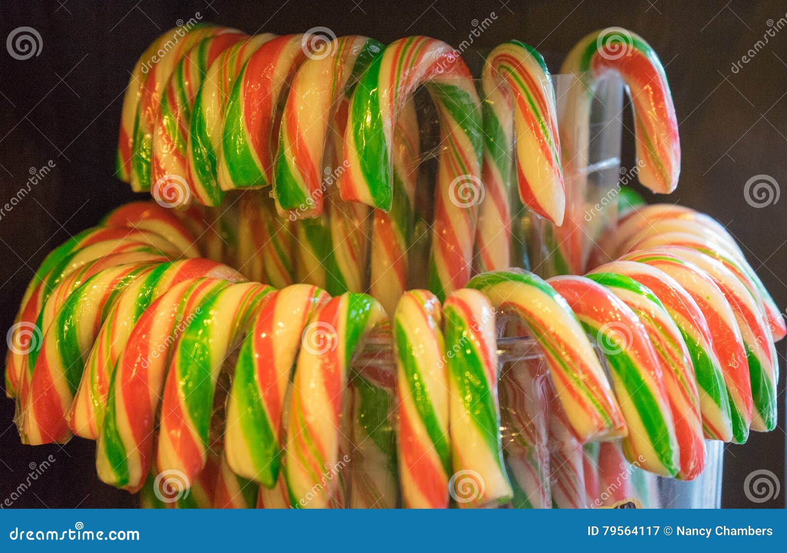 Brightly Coloured Candy Canes in a Jar Stock Image - Image of black ...