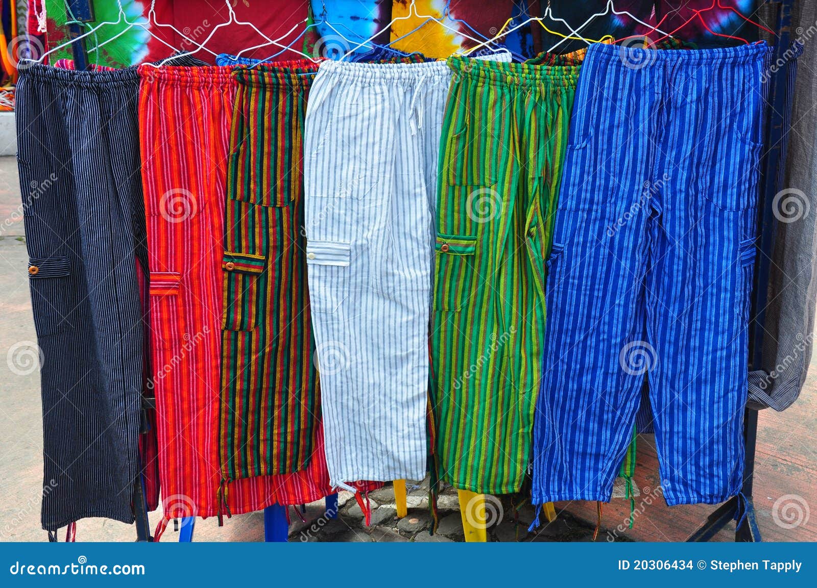 Brightly Coloured Handmade Trousers Stock Photo - Image of sightseeing ...