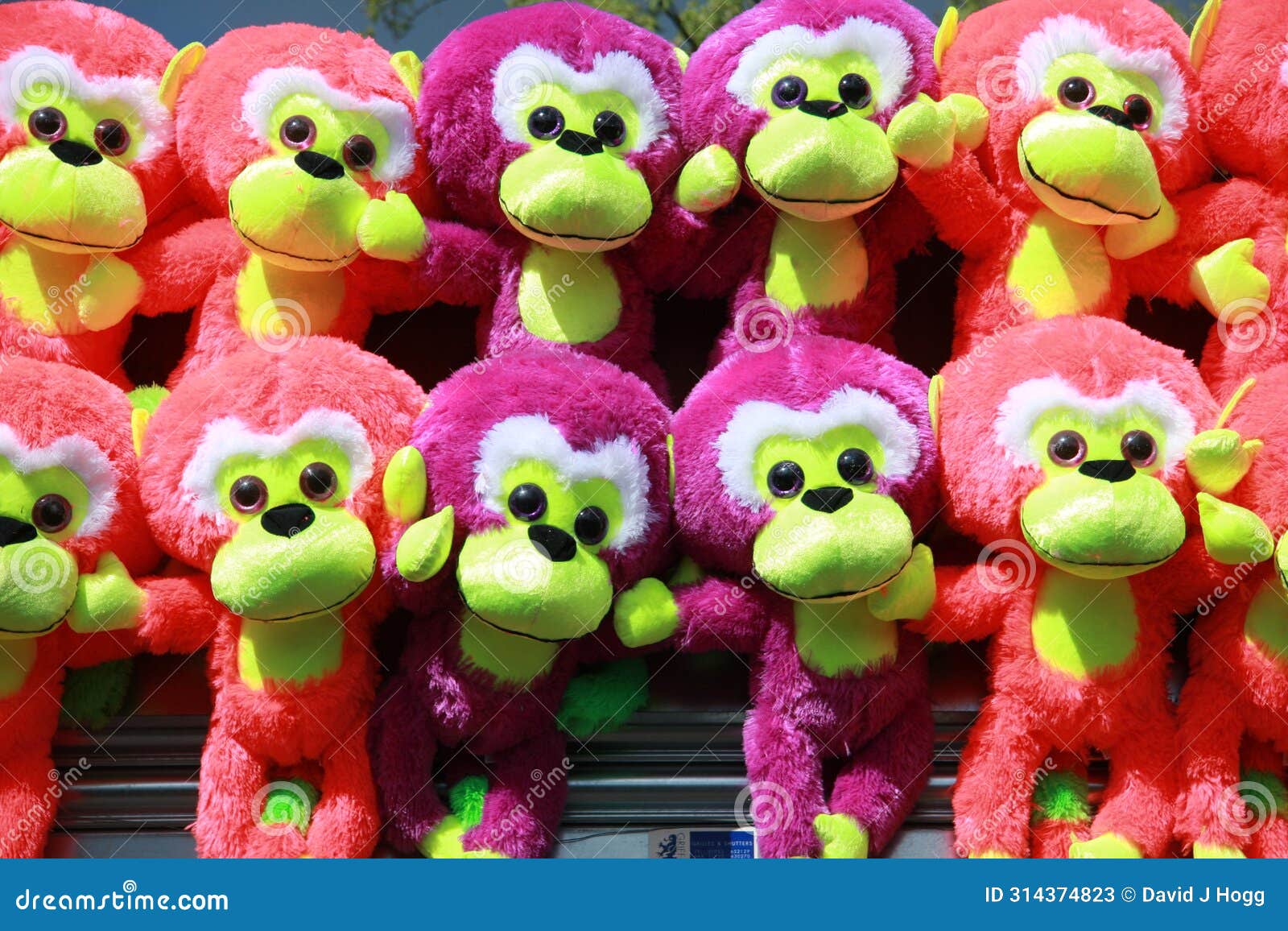 Brightly Coloured Plush Monkey Toys Stock Image - Image of dessert ...