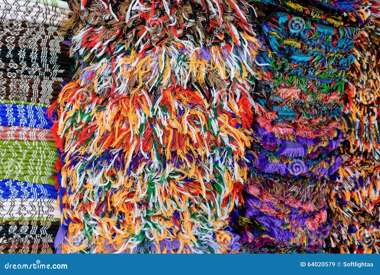 Brightly Coloured Textiles on Craft Market Stock Image - Image of ...